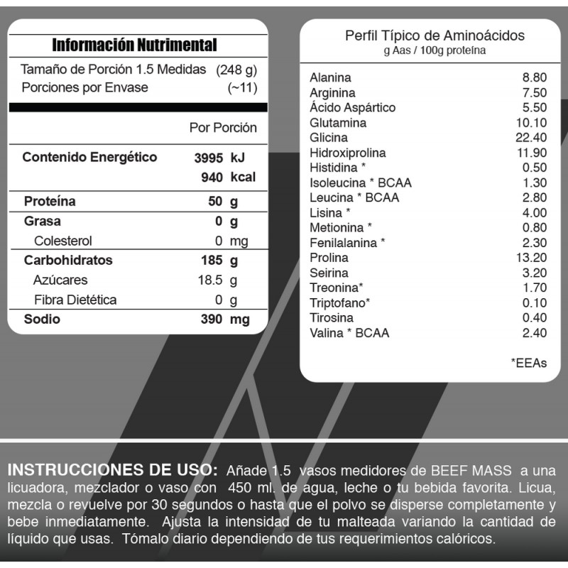 BEEF MASS 6 LBS. META NUTRITION - SuplementosMonterrey
