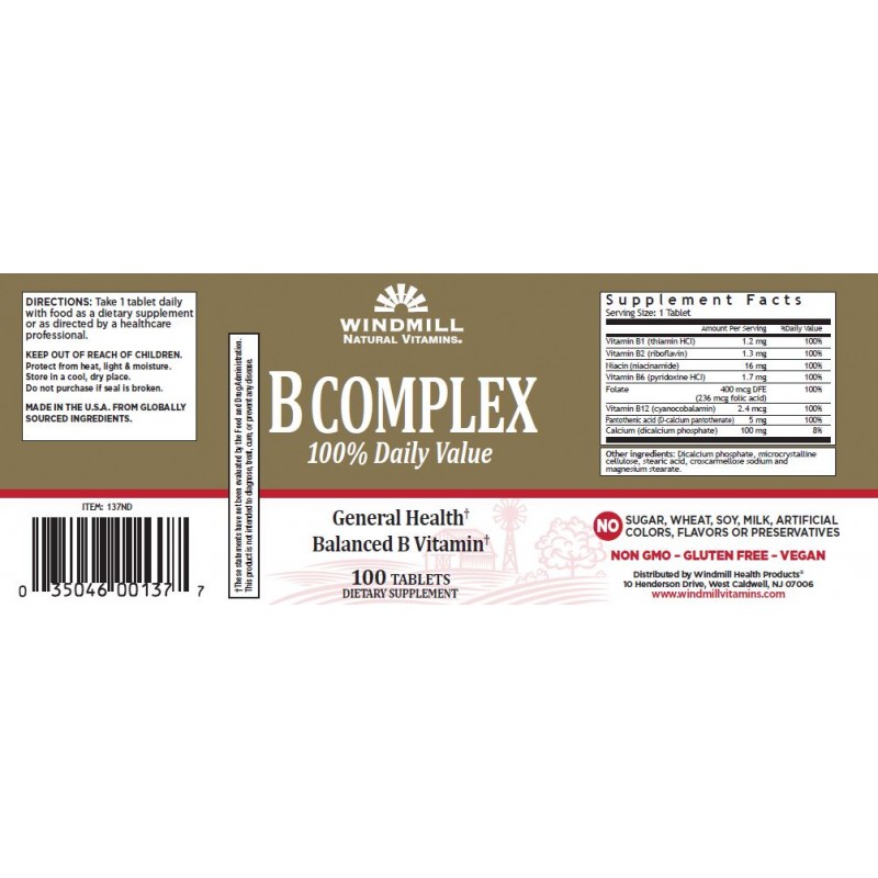 B COMPLEX 100 CAPS WHP (COMPLEJO B) - SuplementosMonterrey